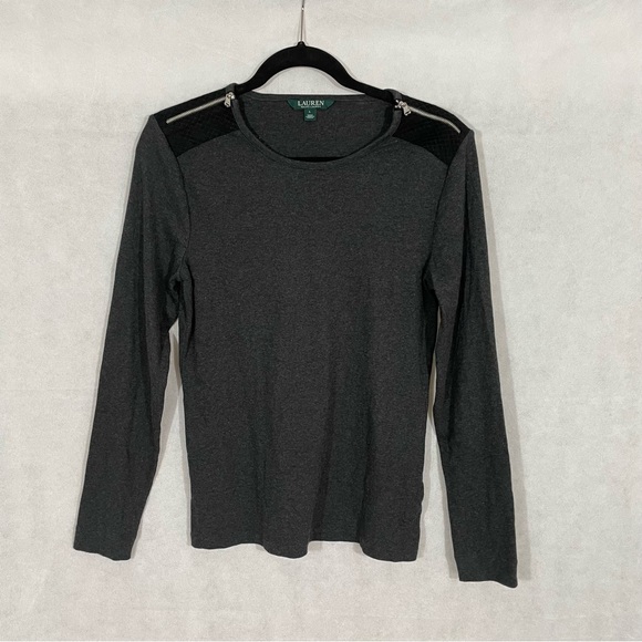 Lauren Ralph Lauren | Tops | Lauren Ralph Lauren Zipper Shoulder Top ...